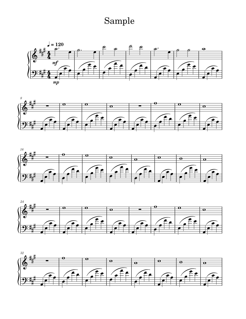 sample Sheet music for Piano (Solo) Easy | Musescore.com