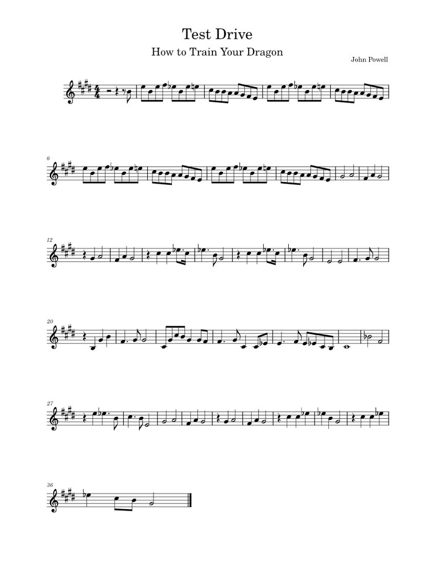 Test Drive – John Powell Test Drive - piano tutorial