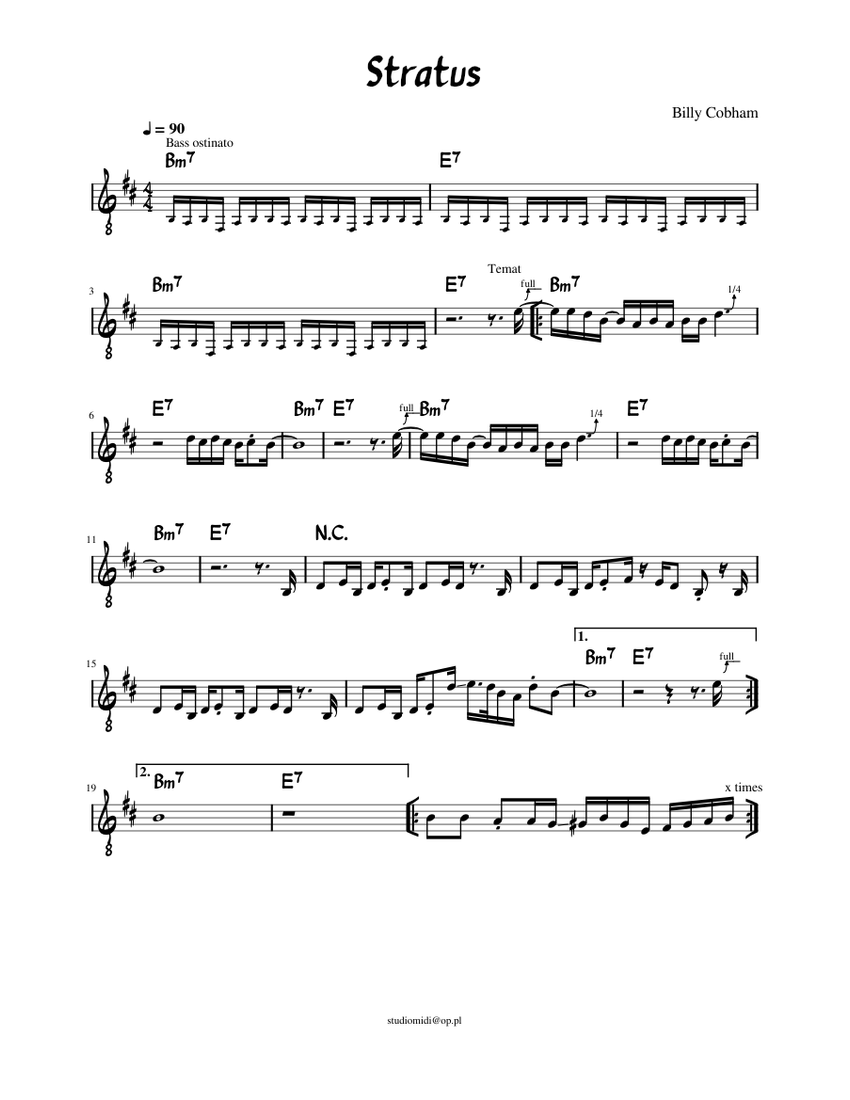 Stratus – Billy Cobham Sheet Music with Chords for Guitar (Solo ...