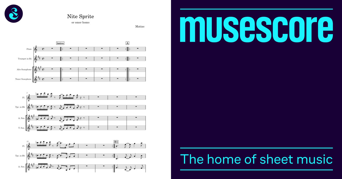 NITE SPRITE - Matias Sheet music for Flute, Saxophone alto, Saxophone ...