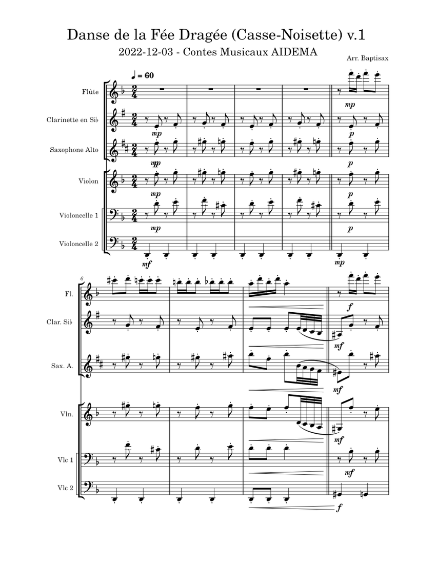 Dance of the Sugar Plum Fairy (The Nutcracker Suite) – Pyotr Ilyich ...