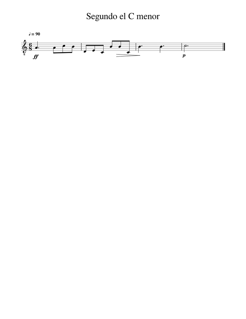 Segundo el C menor Sheet music for Guitar (Solo) | Musescore.com
