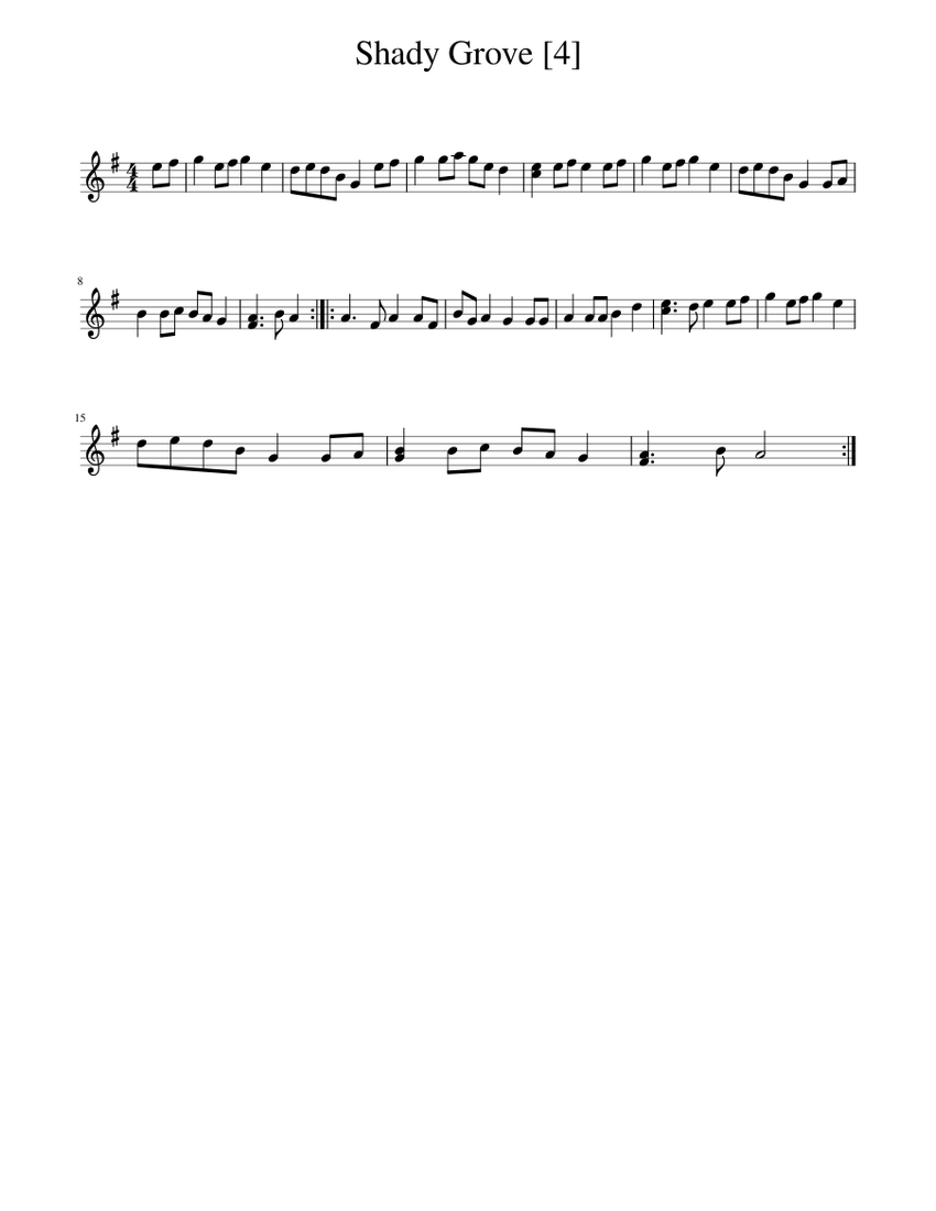 Shady Grove Sheet music for Piano (Solo) | Musescore.com