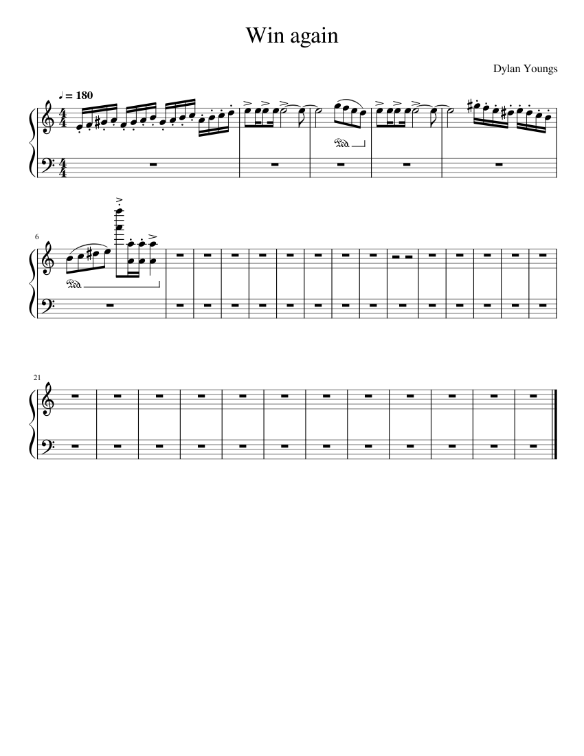Win again Sheet music for Piano (Solo) Easy | Musescore.com