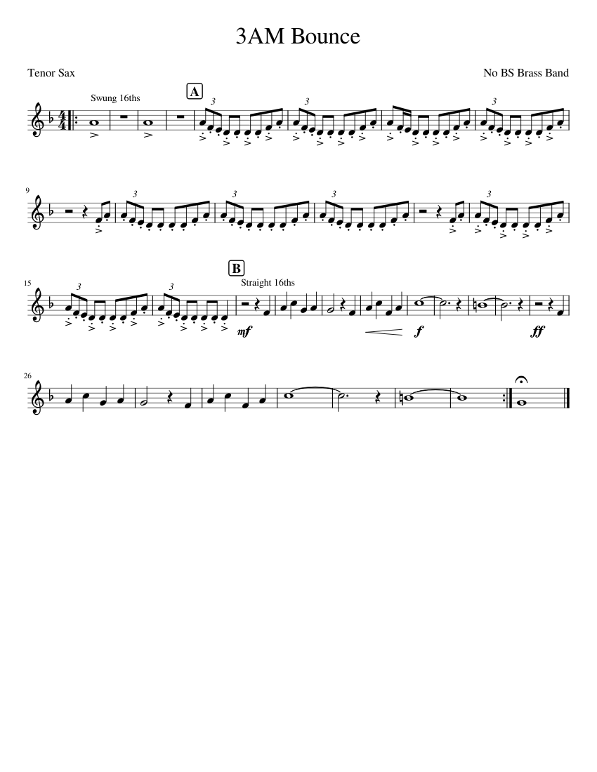 3AM Bounce Tenor Sheet music for Saxophone tenor (Solo) | Musescore.com