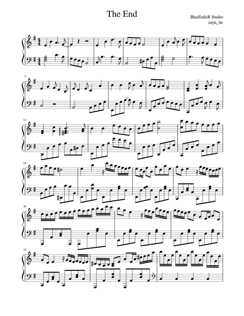 [Dancing Line] The End Sheet Music for Piano (Solo) | MuseScore.com