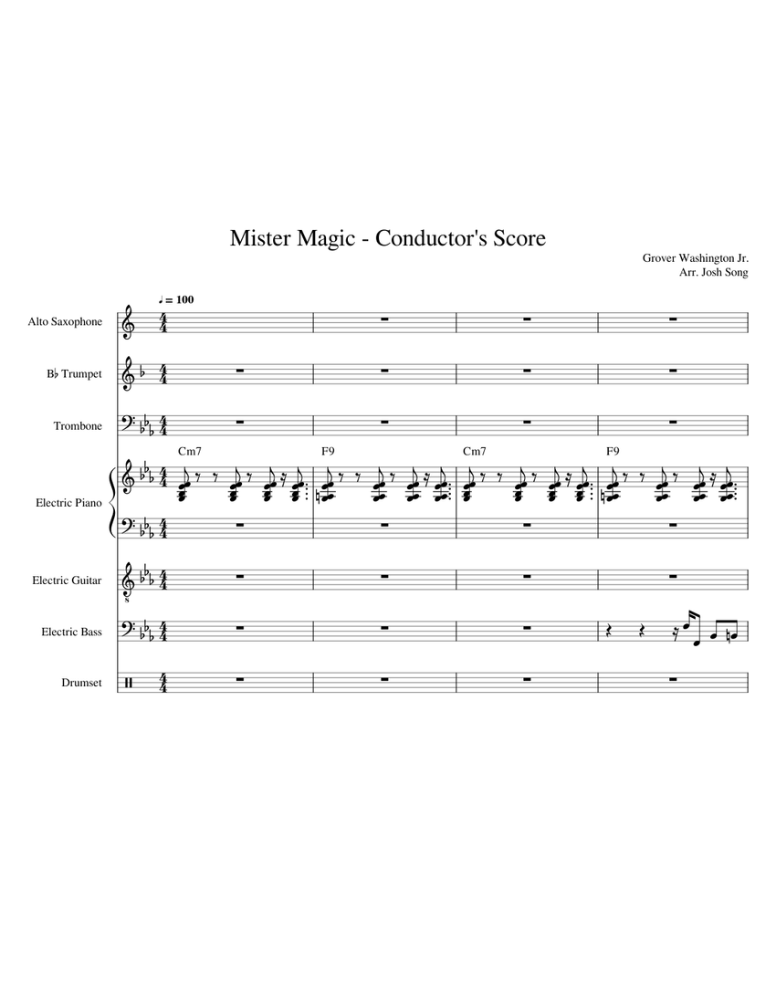 Mister Magic - Conductor's Score Sheet Music for Piano, Trombone ...