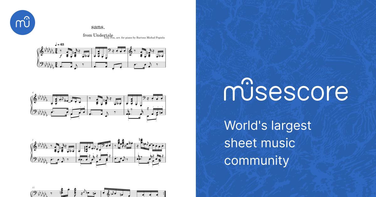 Sans. – Toby Fox sans. – Toby Fox (arr. for piano by Bartosz Michał ...