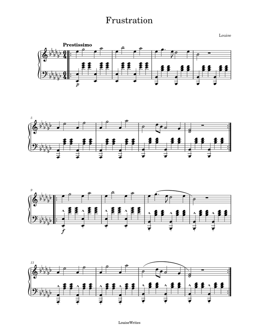 FRUSTRATION!!!! Sheet music for Piano (Solo) | Musescore.com