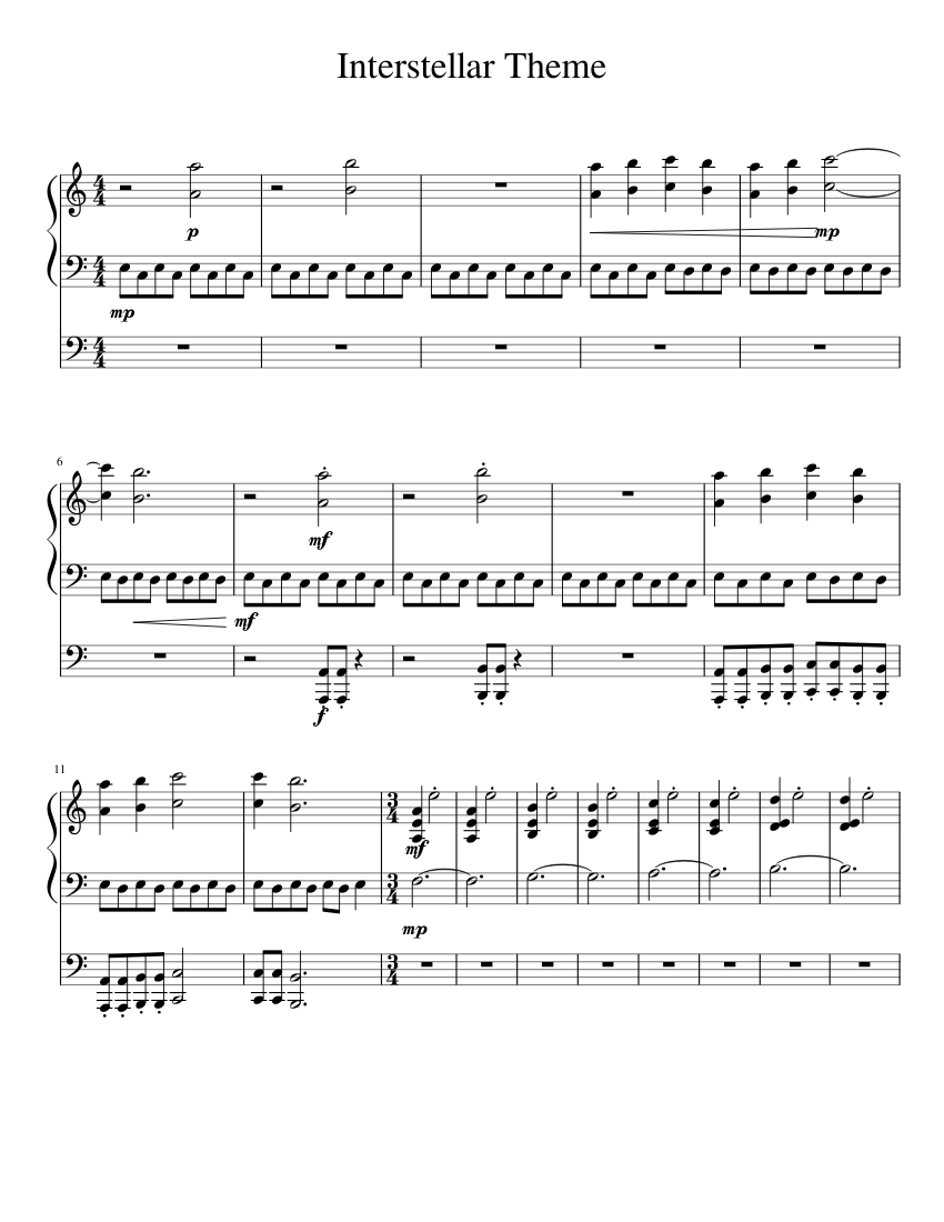 Interstellar Theme Sheet Music for Organ (Solo) | MuseScore.com