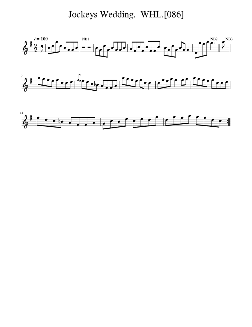 Jockeys Wedding. WHL.[086] Sheet Music for Piano (Solo) Easy ...