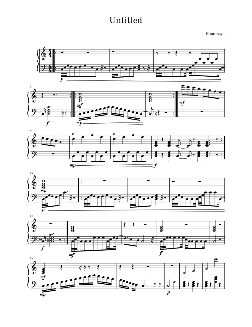 Untitled Piece Sheet music for Piano (Solo) | Musescore.com
