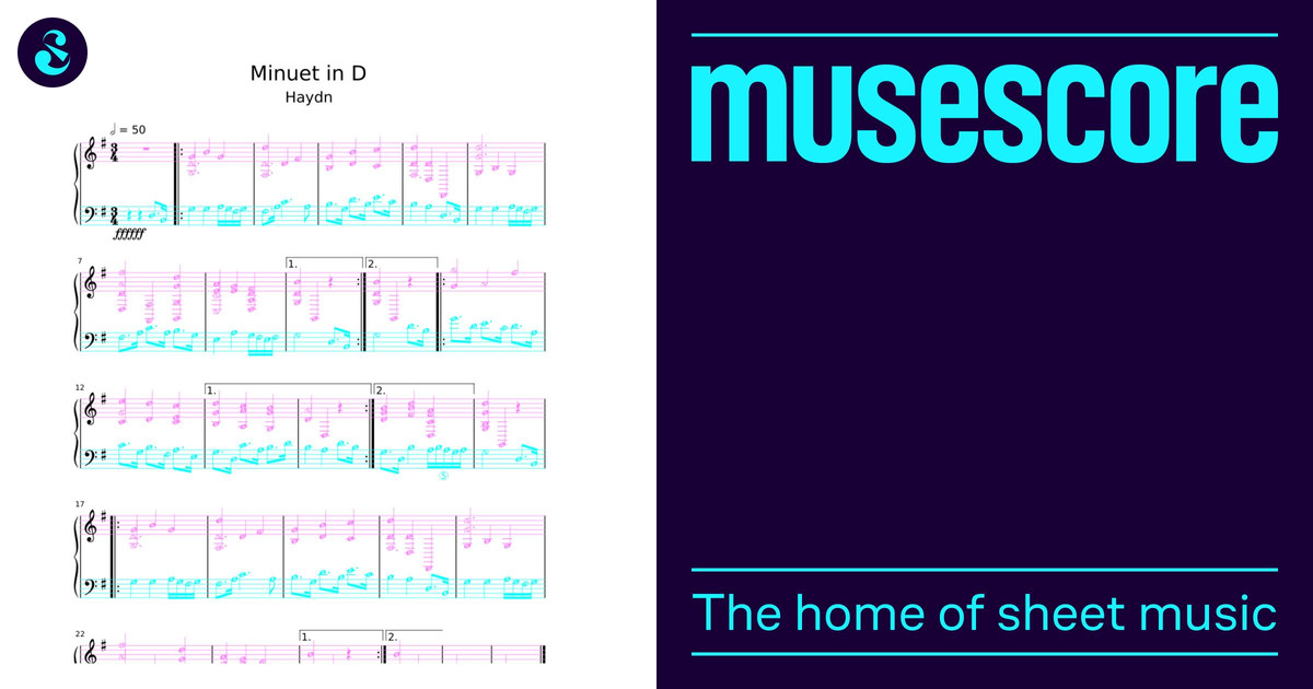 G major Hard Cello Piano Haydn Minuet! Trebled! Sheet music for Alto ...