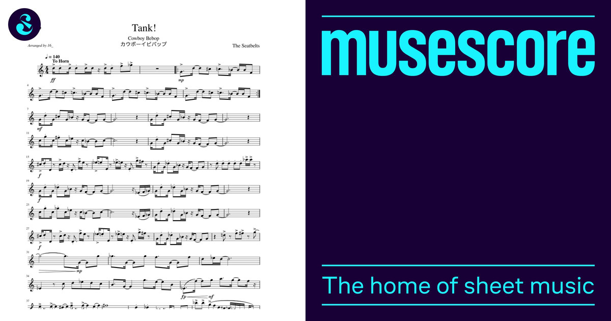 Tank! • Cowboy Bebop (Solo for Horn) Sheet music for Flute (Solo ...