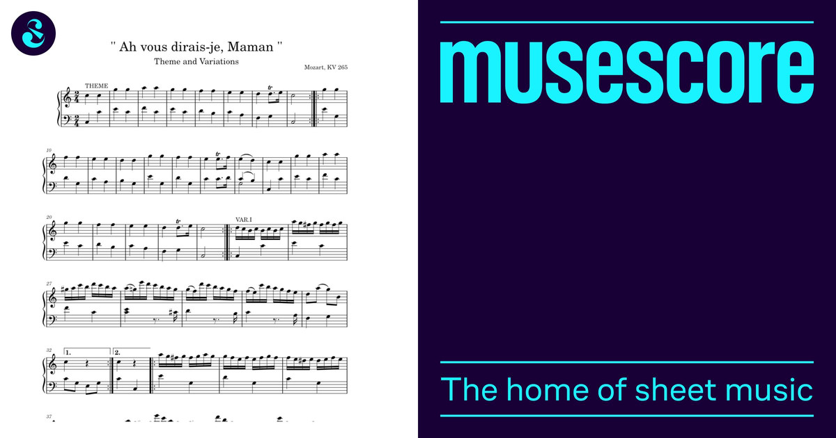 '' Ah vous dirais-je, Maman '' Sheet Music for Piano (Solo) | MuseScore.com