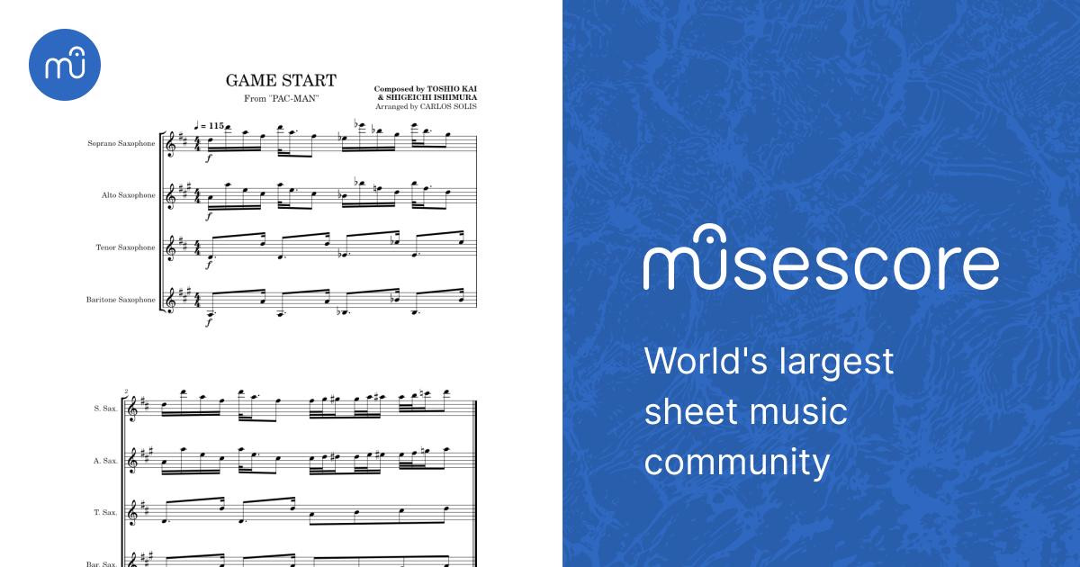 PAC-MAN GAME START by CARLIT0CHURRIT0 Sheet music for Saxophone alto ...