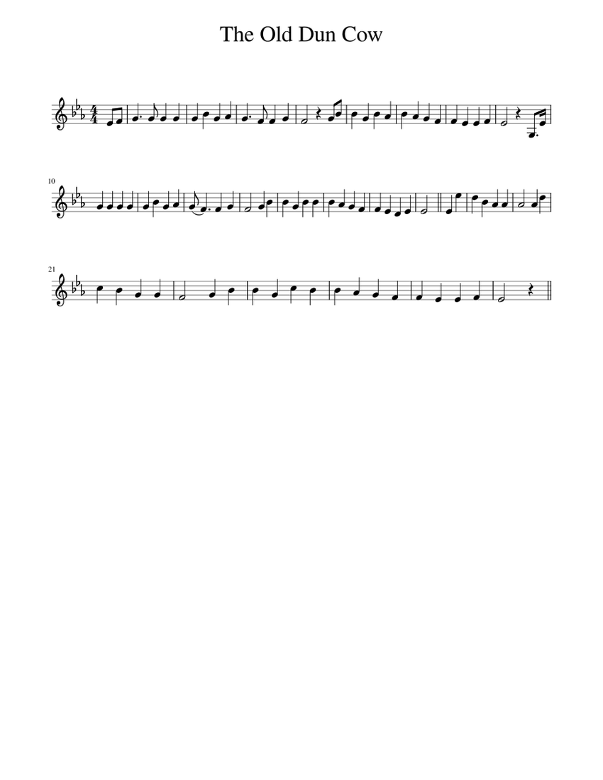The Old Dun Cow Sheet Music for Piano (Solo) Easy | MuseScore.com