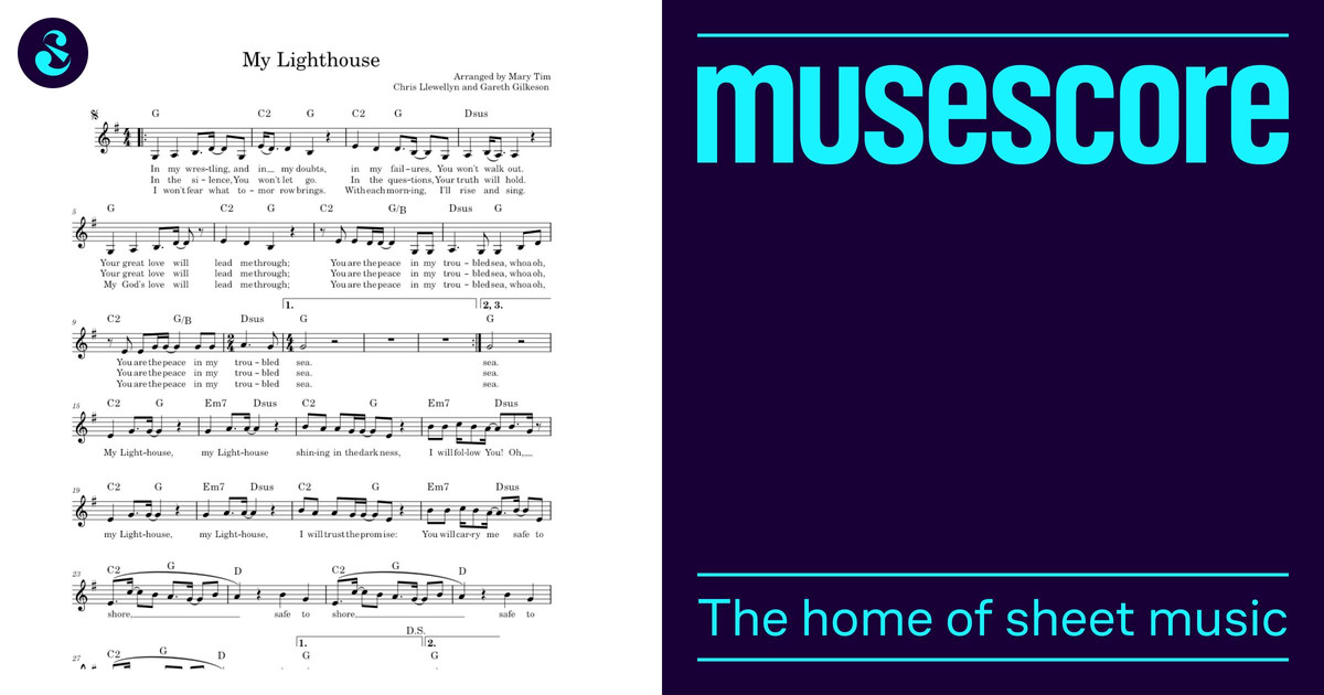 My lighthouse - Chris Llewellyn & Gareth Gilkeson Sheet Music with ...