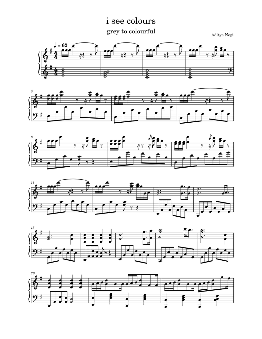 i_see_colours Sheet Music for Piano (Solo) | MuseScore.com