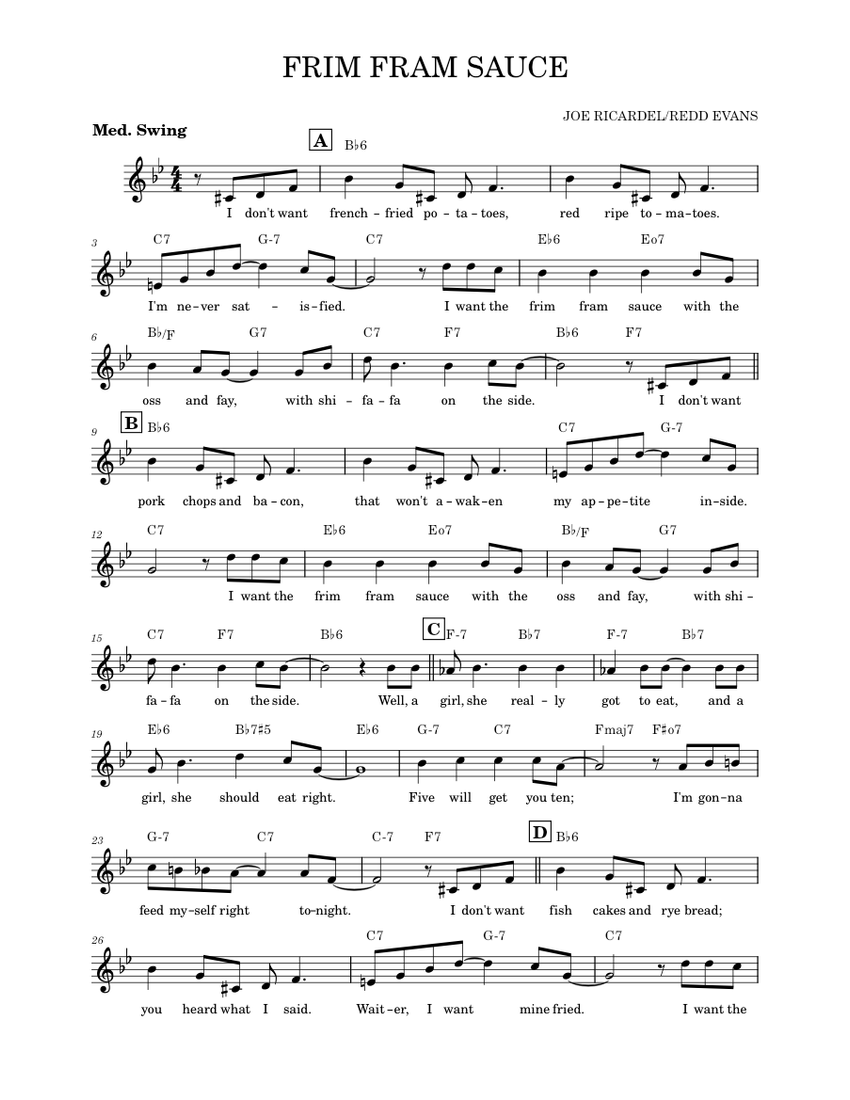 FRIM_FRAM_SAUCE Sheet music for Piano (Solo) Easy | Musescore.com