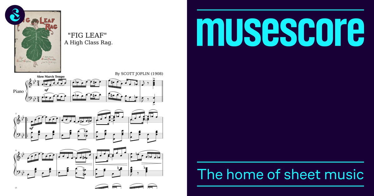 Fig Leaf Rag by Scott Joplin (1908) Sheet Music for Piano (Solo ...