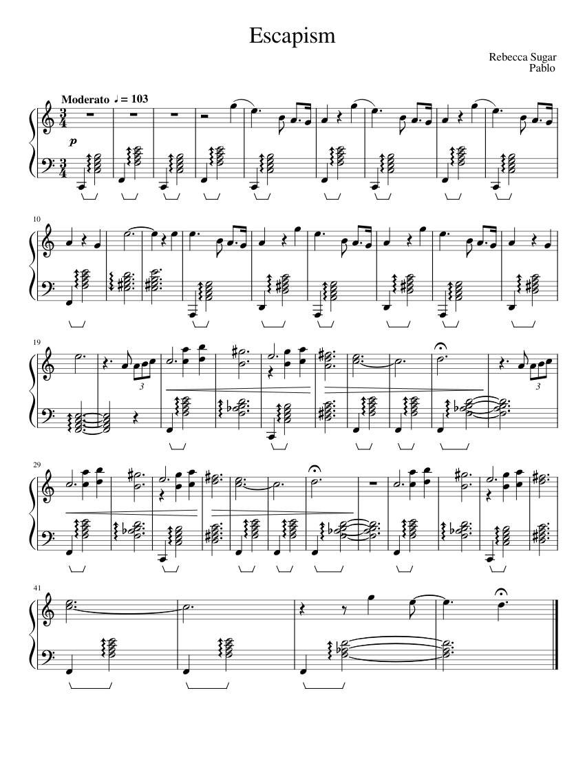 Escapism Sheet music for Piano (Solo) | Musescore.com
