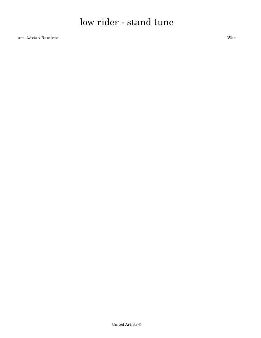 Low rider – War low rider - stand tune 1 Sheet Music for Trombone, Tuba ...