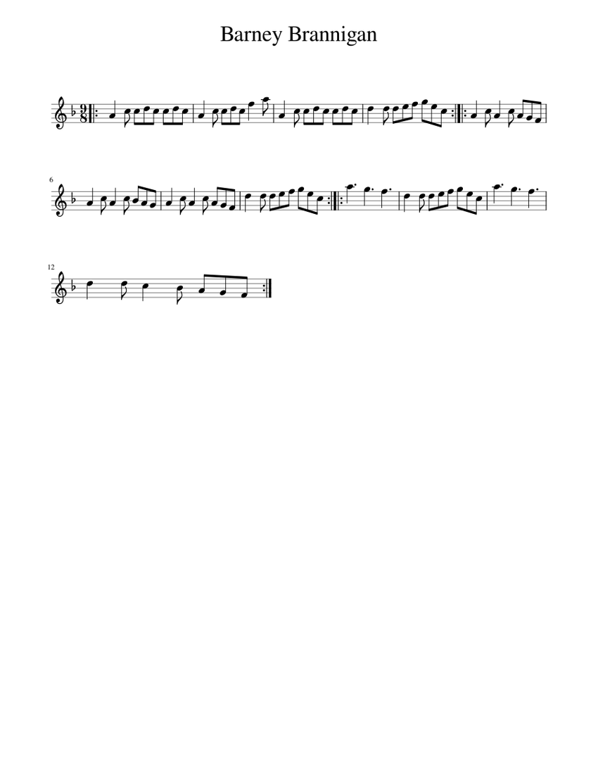 Barney Brannigan Sheet music for Piano (Solo) Easy | Musescore.com