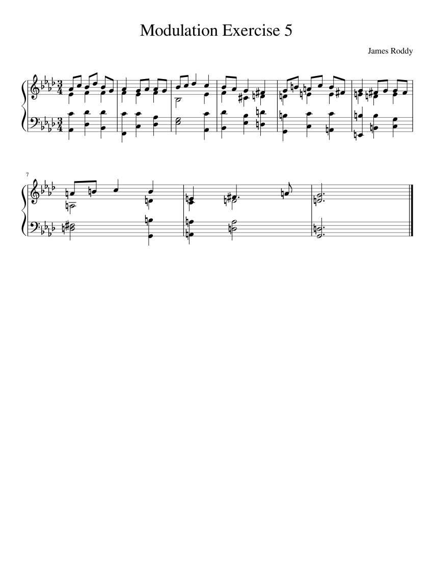 Modulation Exercise 5 Sheet music for Piano (Solo) | Musescore.com