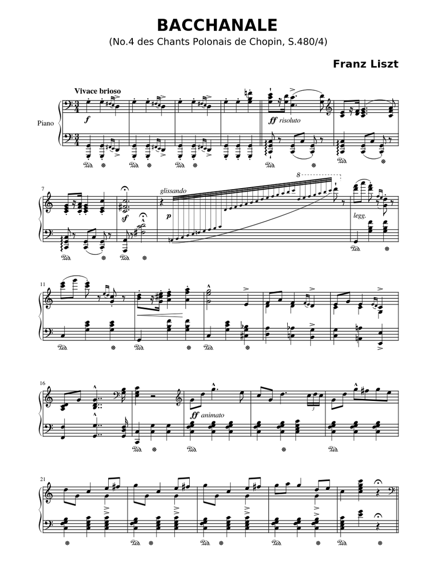 BACCHANALE – Franz Liszt Sheet music for Piano (Solo) | Musescore.com