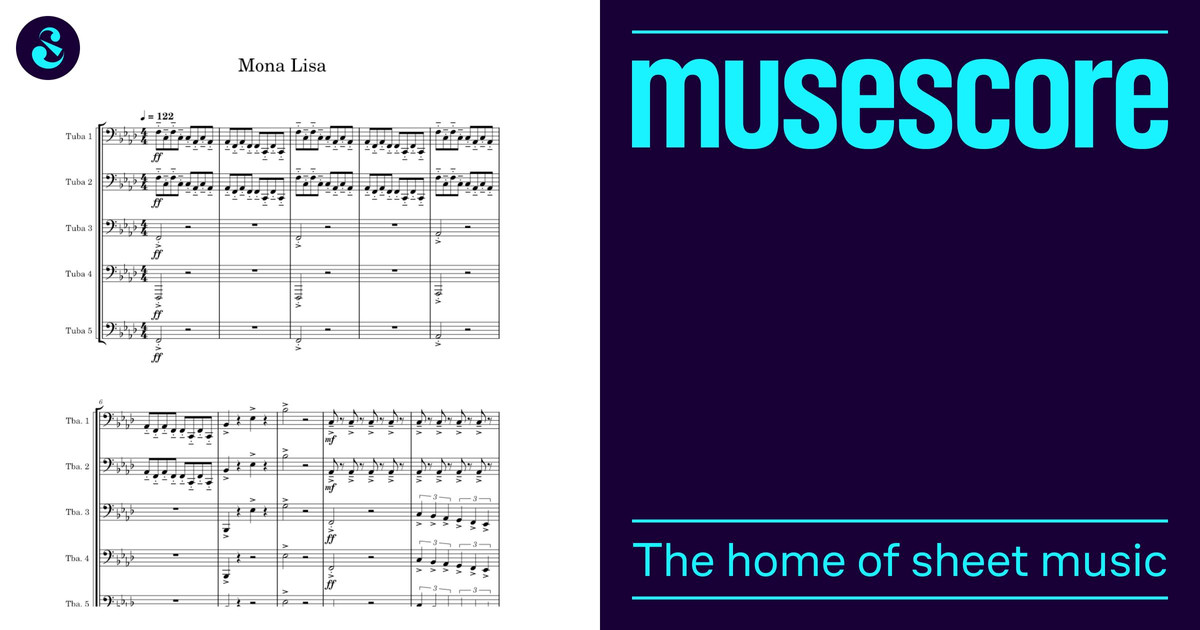 Mona Lisa – Tuba Fanfare Sheet Music for Tuba (Mixed Quintet ...