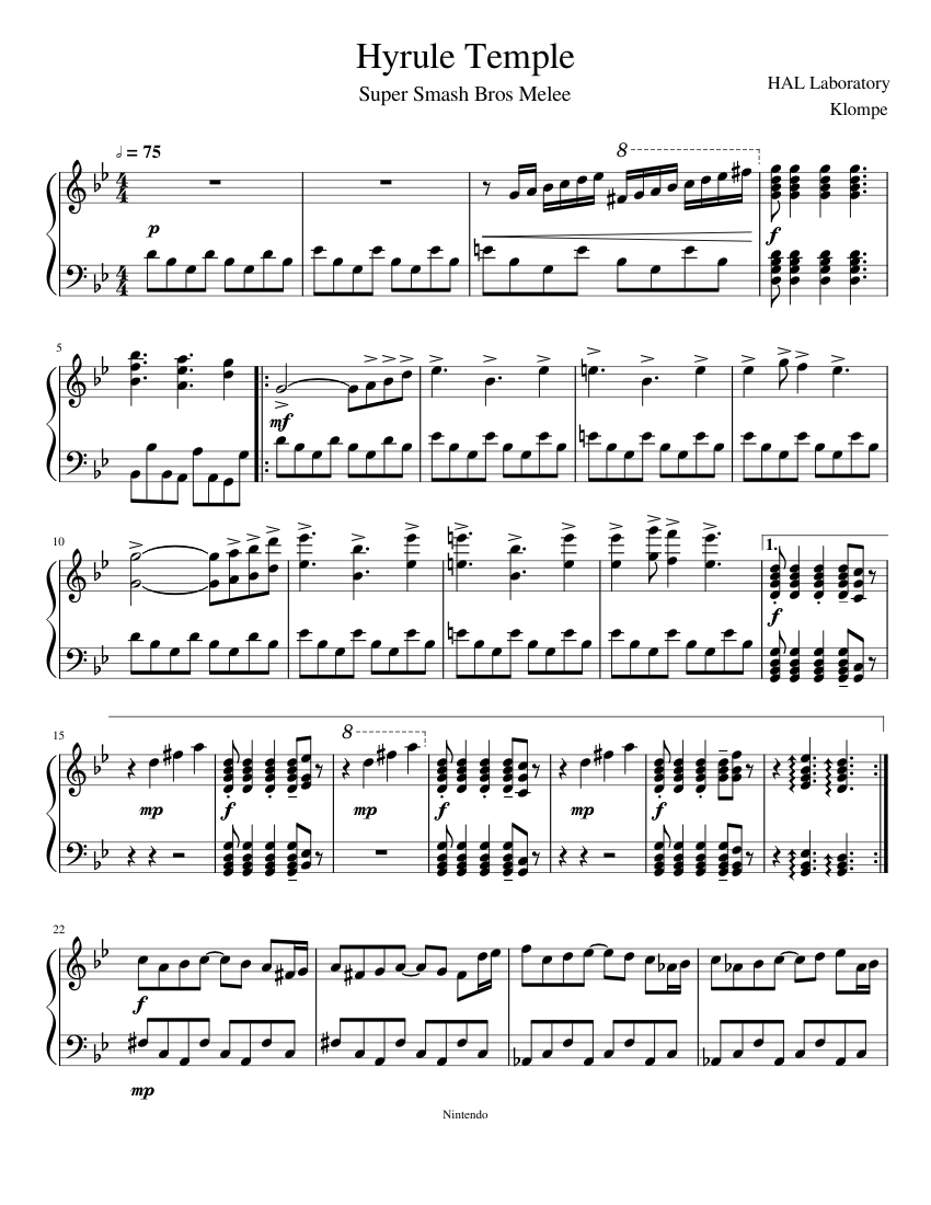 Hyrule Temple Sheet music for Piano (Solo) | Musescore.com