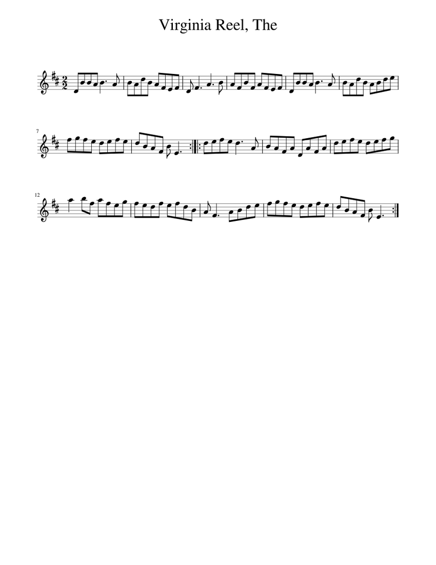 The Virginia Reel Sheet music for Piano (Solo) Easy | Musescore.com