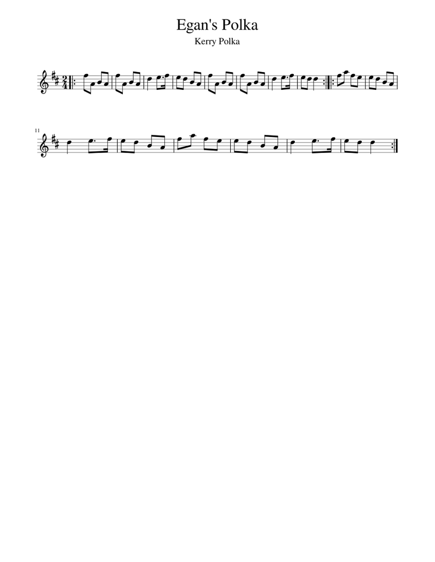 Egan's Polka Sheet Music for Piano (Solo) Easy | MuseScore.com