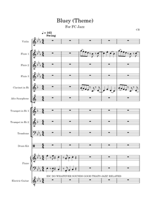 Bluey Theme Song – Unknown author Sheet Music for Clarinet other (Solo ...