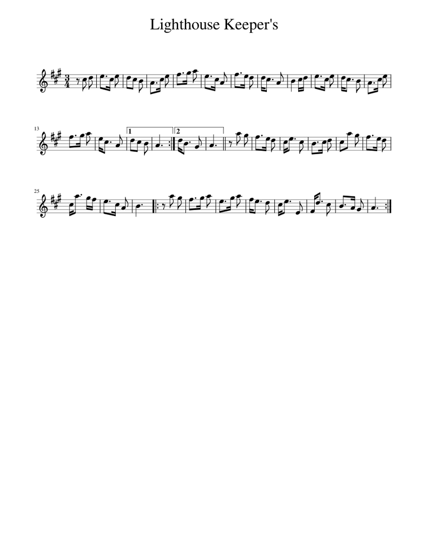 Lighthouse Keeper's Sheet Music for Piano (Solo) easy | MuseScore.com
