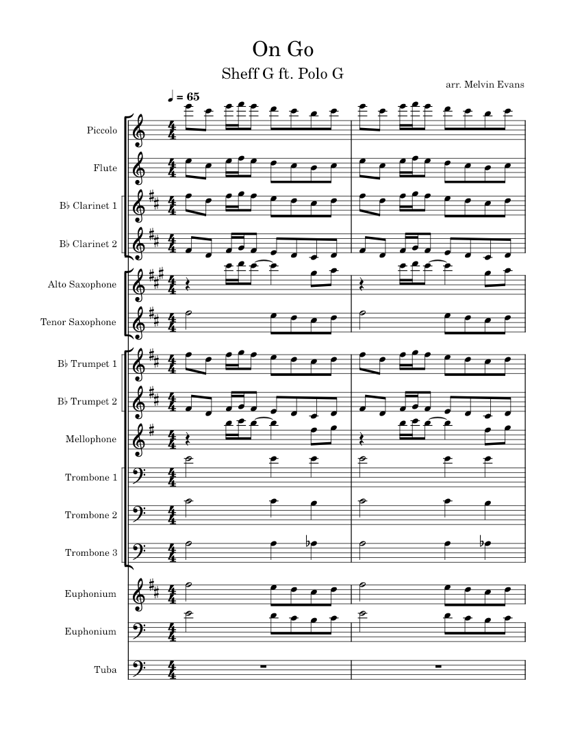 On Go – Sheff G Sheet Music for Trombone, Euphonium, Tuba, Mellophone ...