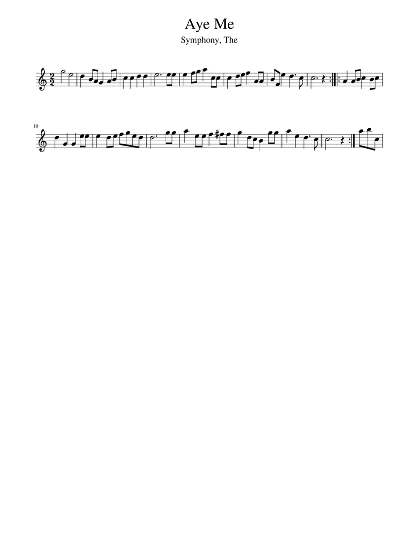 Aye Me Sheet music for Piano (Solo) Easy | Musescore.com