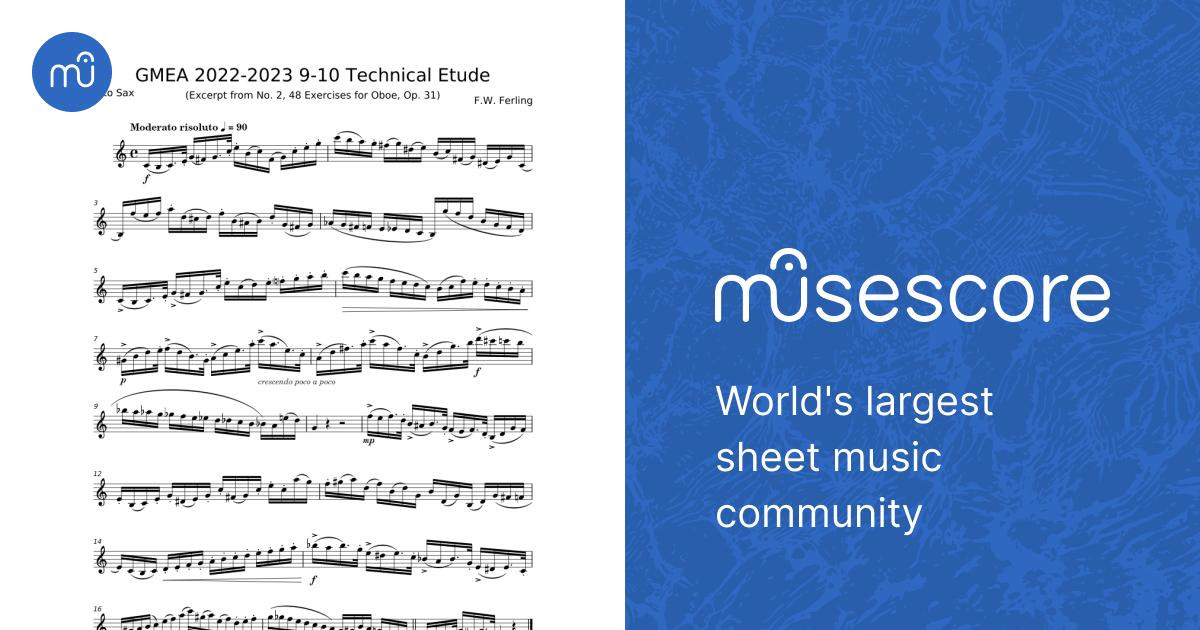 GMEA 2022-2023 9-10 Technical Etude - Franz Wilhelm Ferling Sheet Music ...