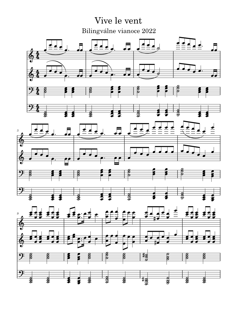 Vive le vent – Misc Traditional Vive le vent Sheet music for Piano ...