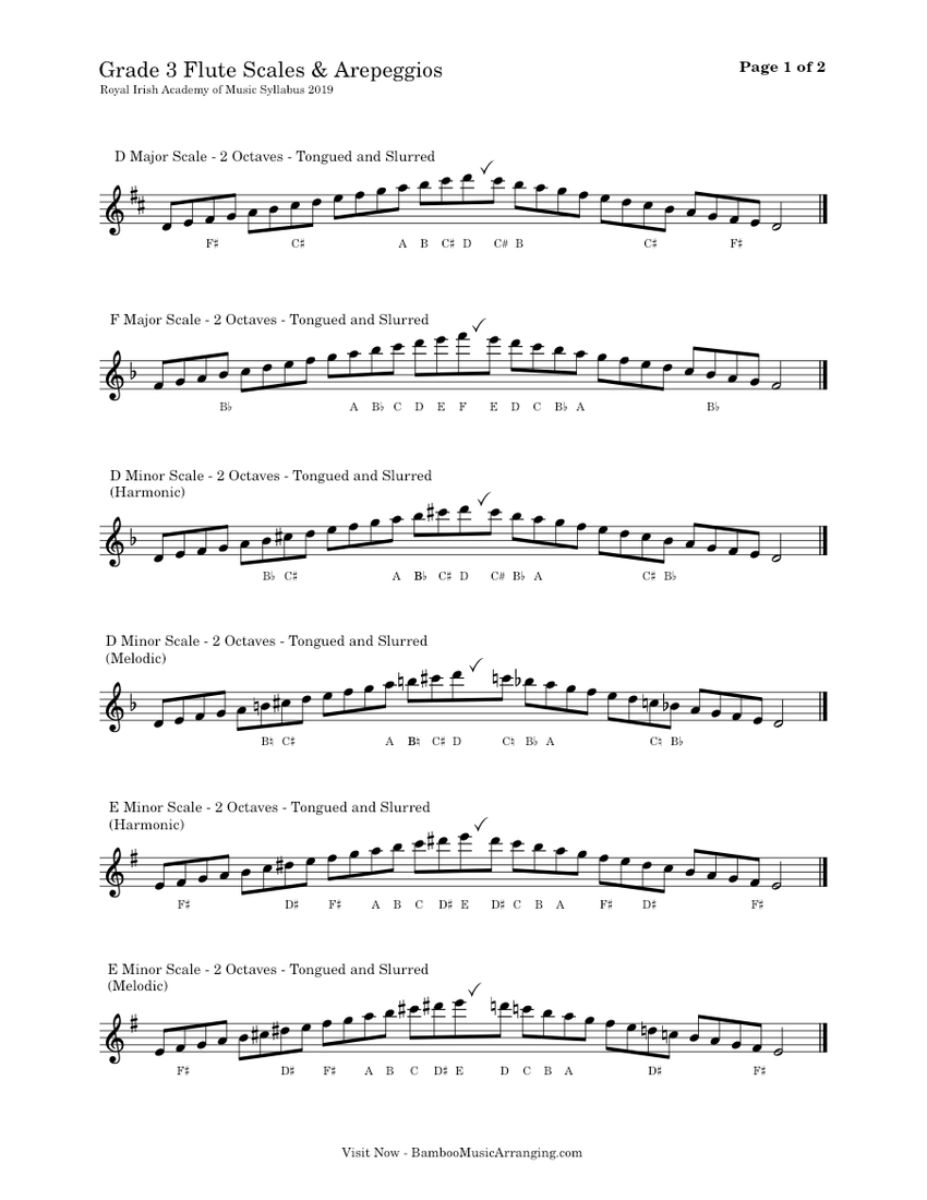 Grade 3 Flute Scales & Arpeggios - Royal Irish Academy of Music ...