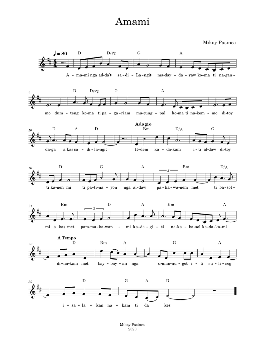 Amami Sheet music for Vocals (Choral) | Musescore.com
