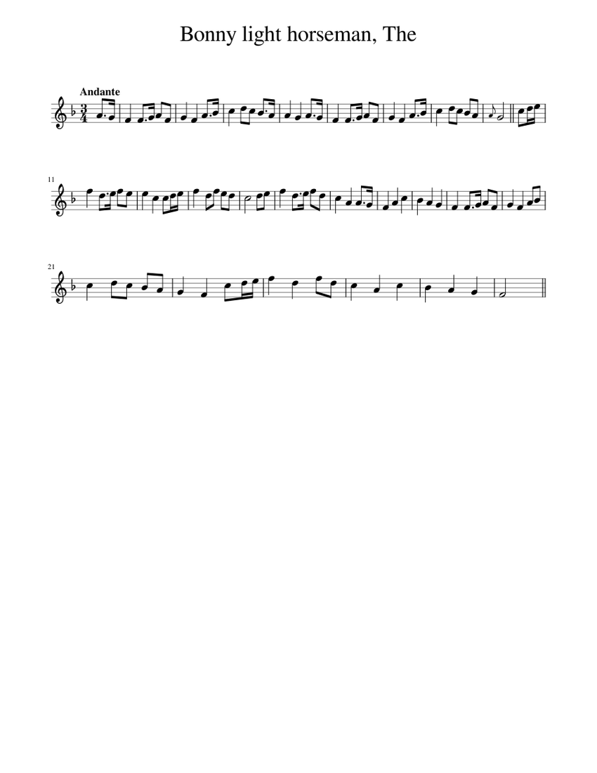 The Bonny light horseman Sheet music for Piano (Solo) Easy | Musescore.com