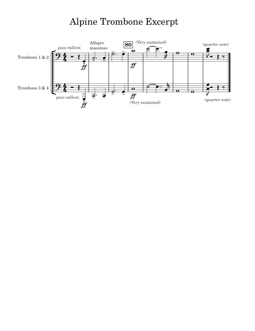 Alpine Symphony – Richard Strauss Alpine Trombone Excerpt Sheet music ...