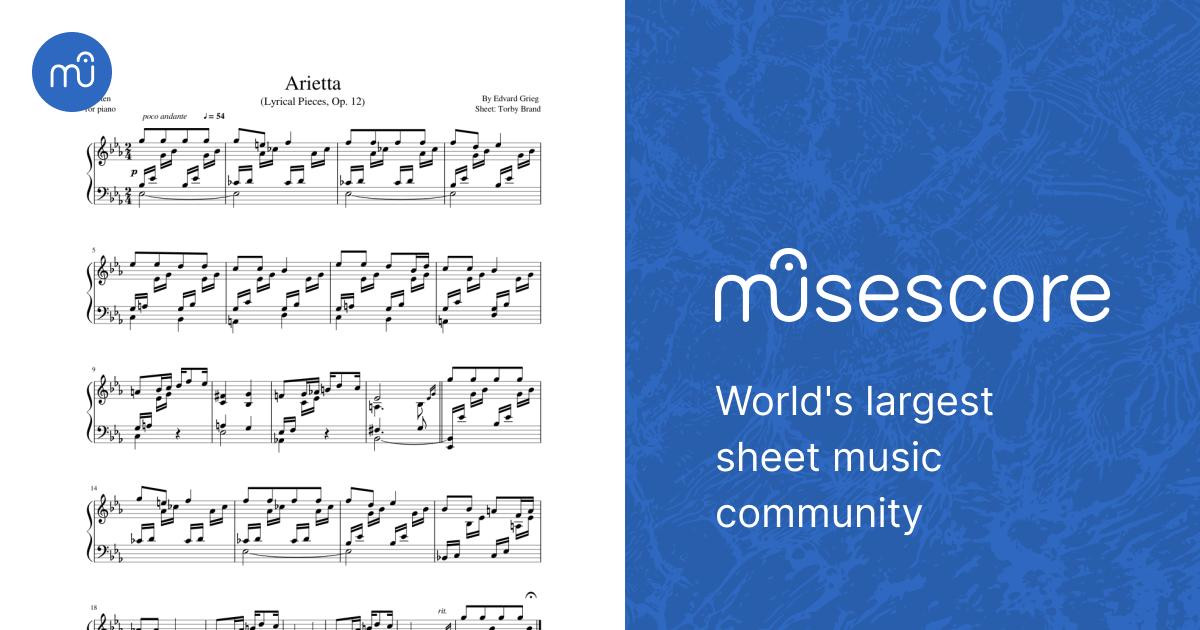 Arietta Sheet Music for Piano (Solo) easy | MuseScore.com