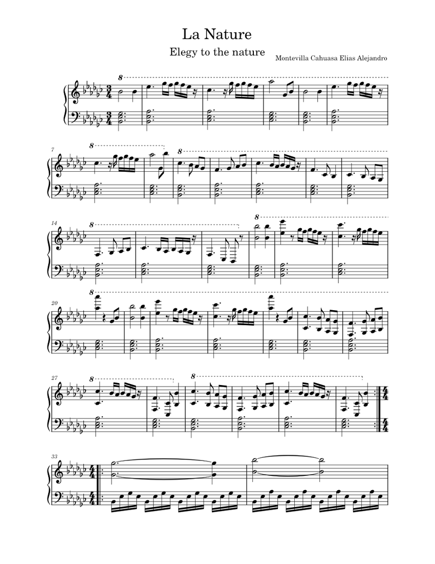 La Nature Sheet Music for Piano (Solo) | MuseScore.com