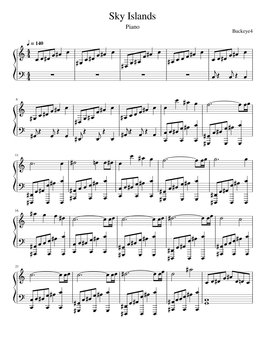 Sky Islands Sheet music for Piano (Solo) | Musescore.com