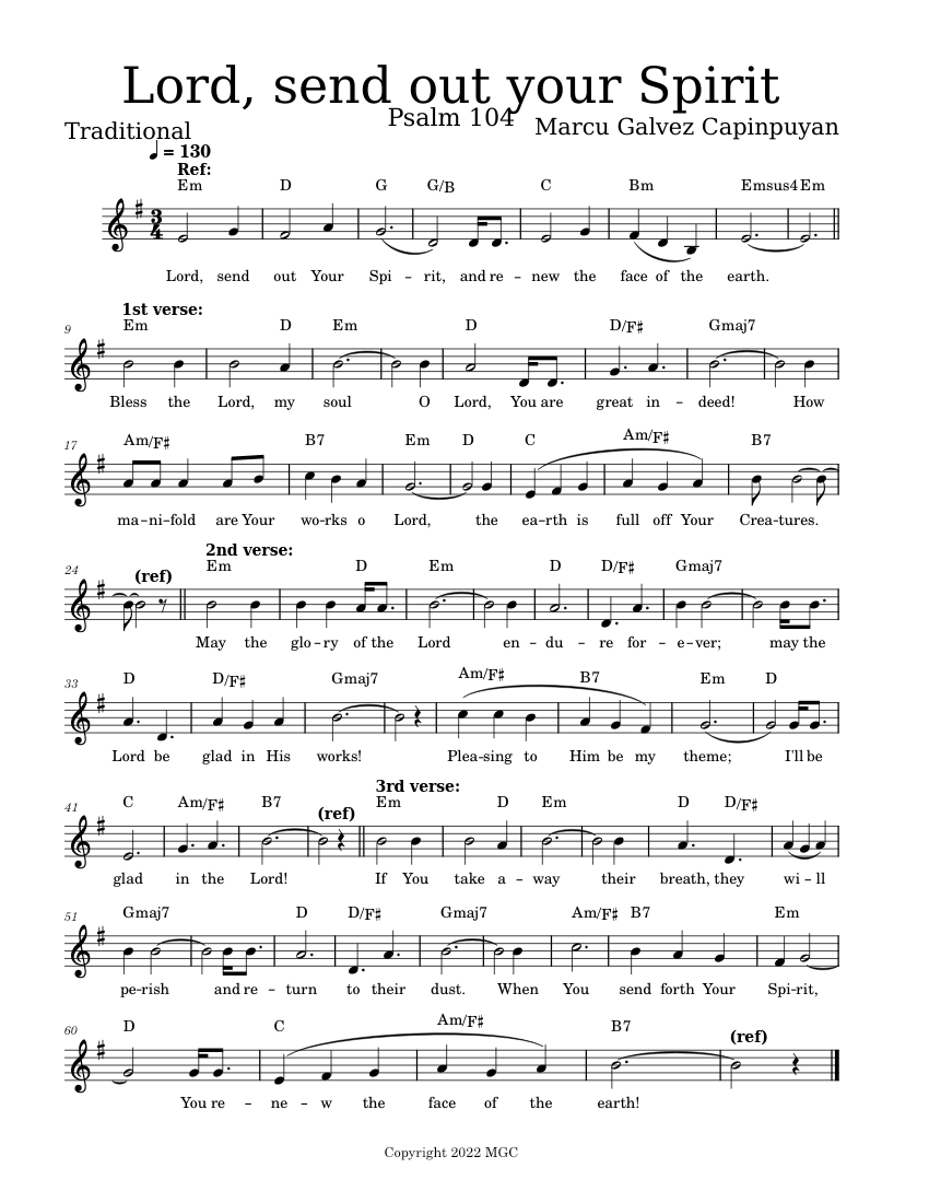 Lord, Send Out Your Spirit Sheet music for Vocals (Solo) | Musescore.com