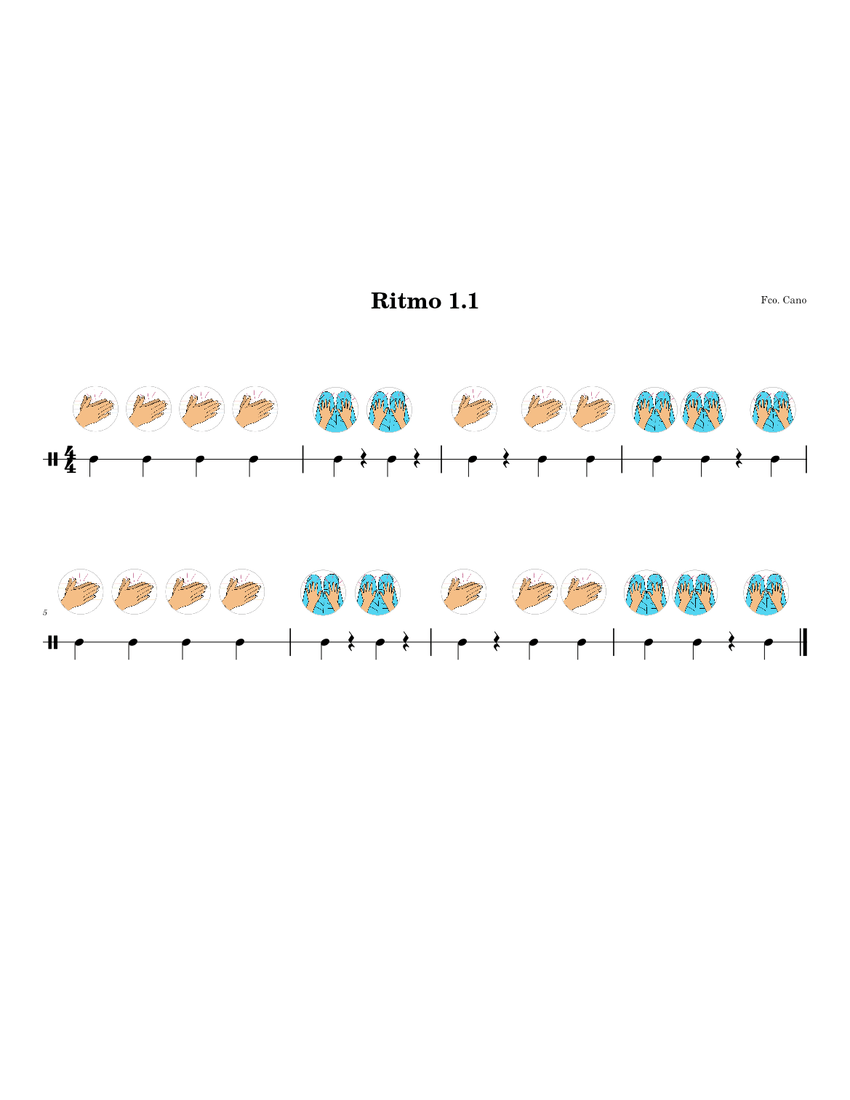 Ritmo 1 Sheet music for Hand clap (Percussion Ensemble) | Musescore.com