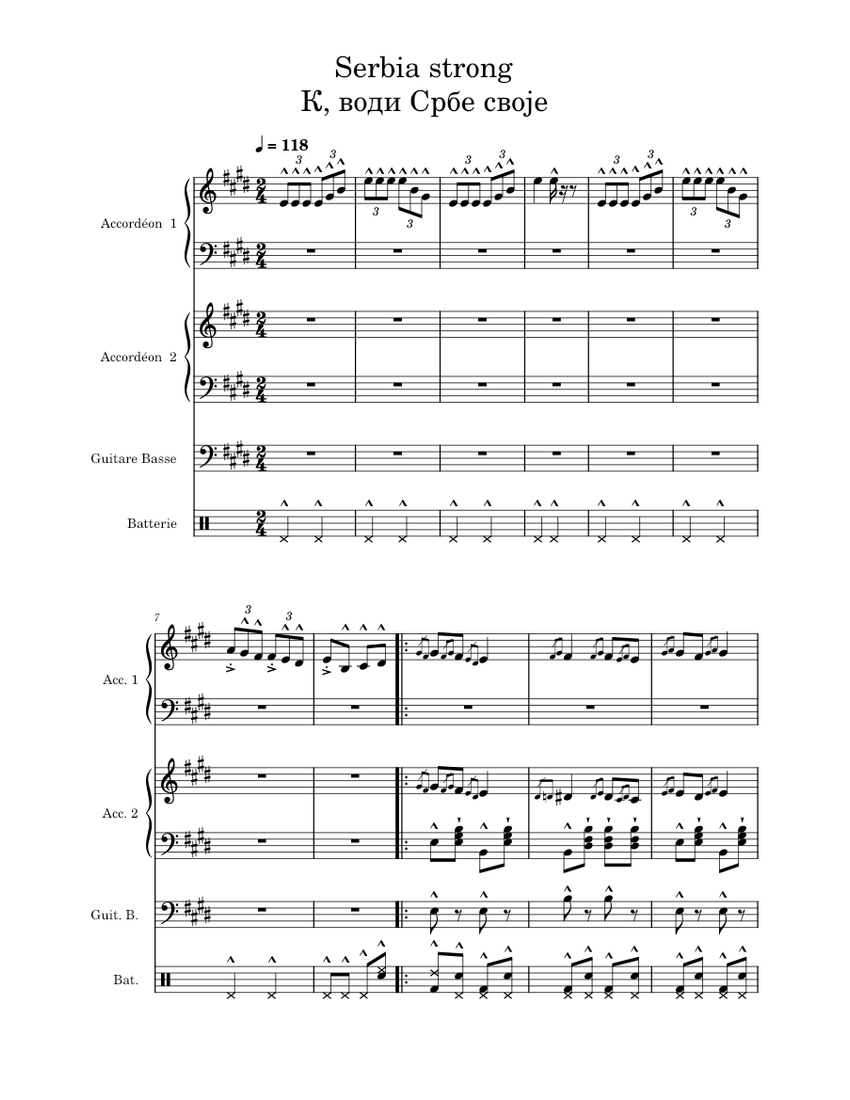 Serbia strong -Remove Kebab - Србија јака Sheet Music for Accordion ...